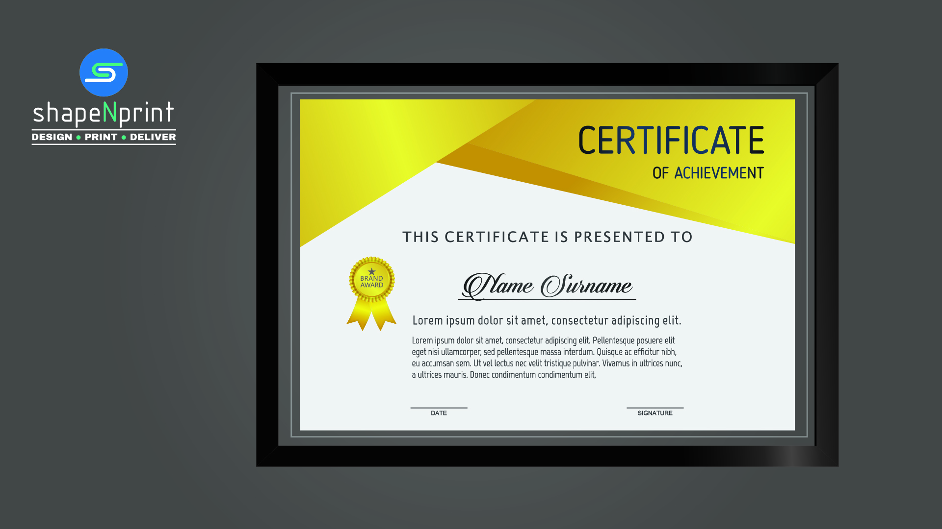 Certificate Designing and Printing in Bangalore – shapeNprint